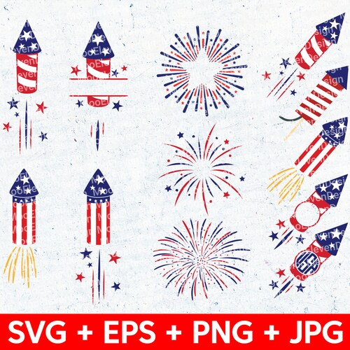 4th of July Fireworks SVG Epsdxfai and Png. Vector Files - Etsy