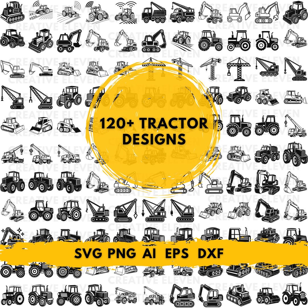 Tractor SVG Bundle, Farm Tractor SVG, Tractor Clipart, Tractor PNG Cut ...