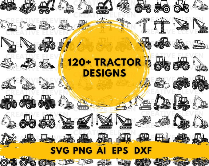 Farming SVG, Tractor PNG Clipart, Vector Clip Art, Modern Trucks SVG ...