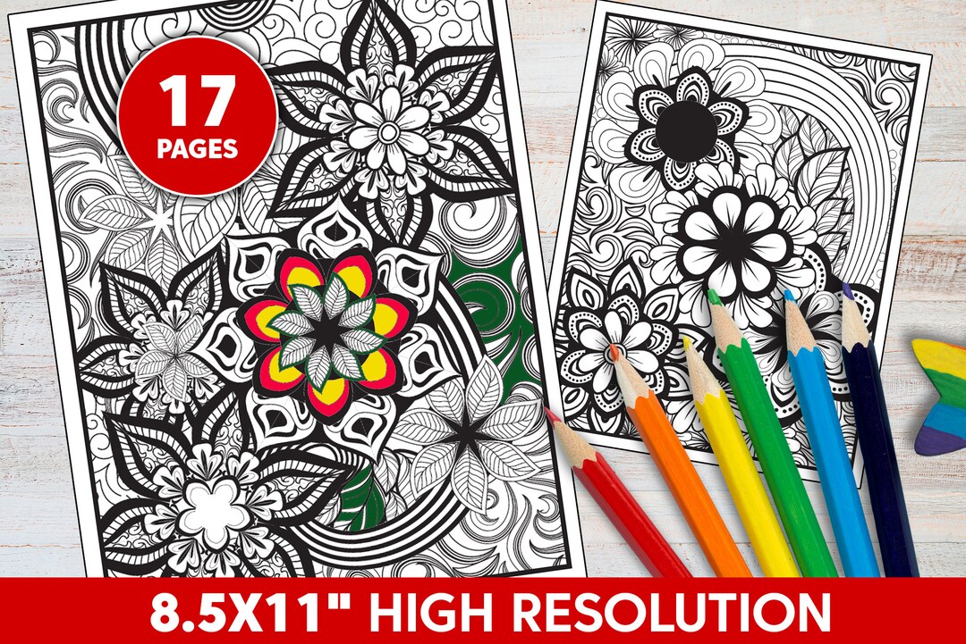 Cute Mandala Coloring Pages, Flower Coloring Page, Spring Coloring Page ...