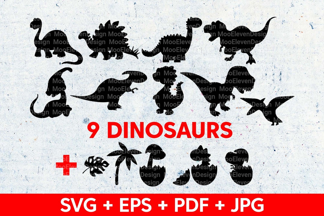 Dinosaur SVG Bundle, Dinosaur Clipart Png, Dinosaur Silhouette Svg ...