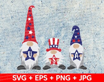 4th of July Gnomes SVG Independence Day Patriotic Gnomes - Etsy