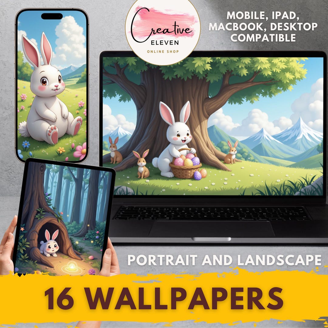 Bunny Wallpaper 4K | Cute Easter Bunny Spring Desktop Background ...