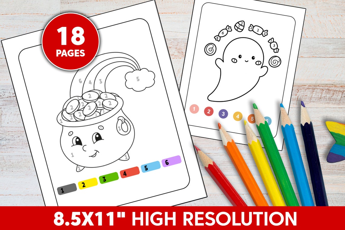 Color By Numbers Coloring Pages Printable Custom Color Book | Etsy
