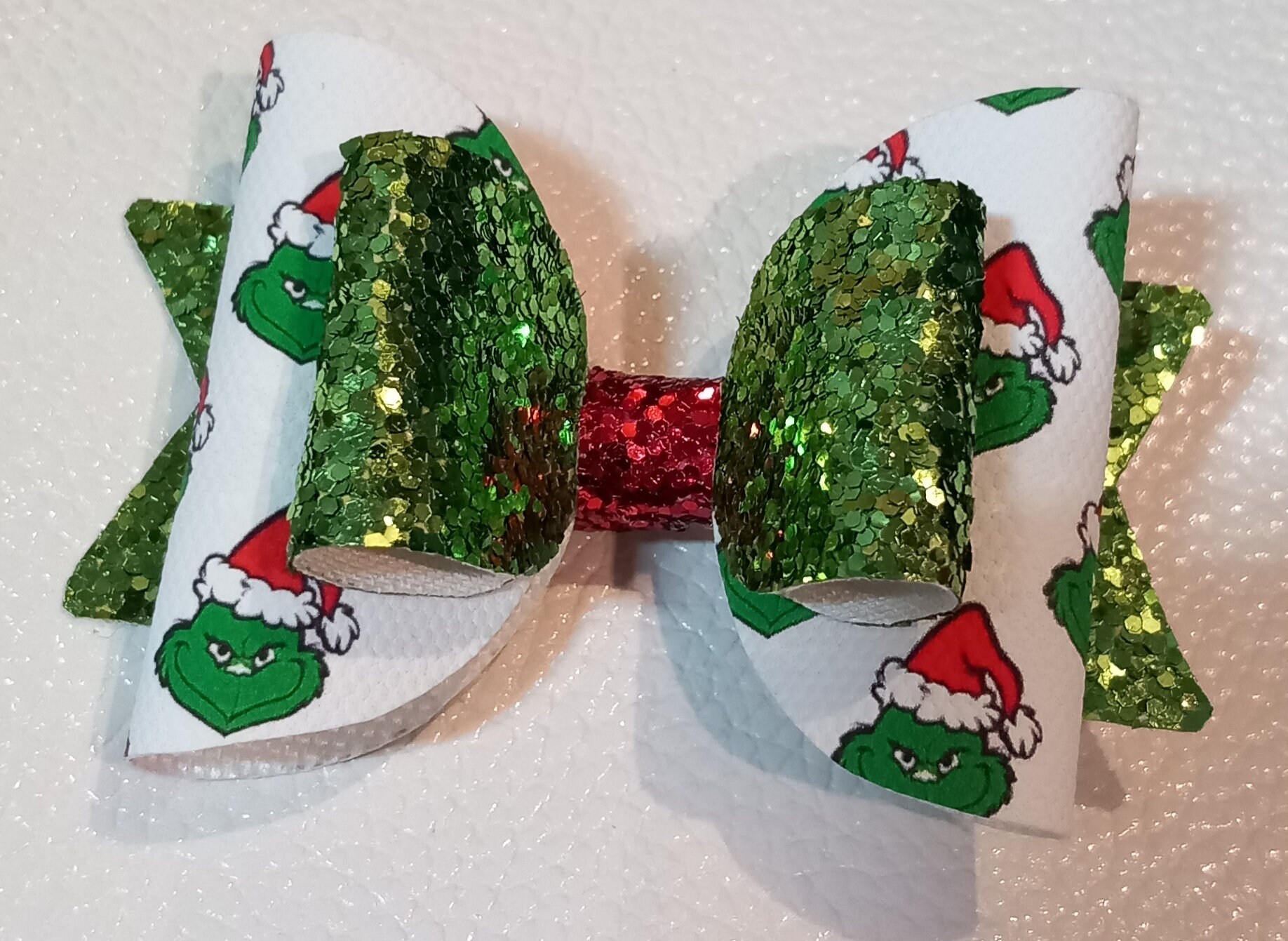 The Grinch Hair Bow Clip - Etsy
