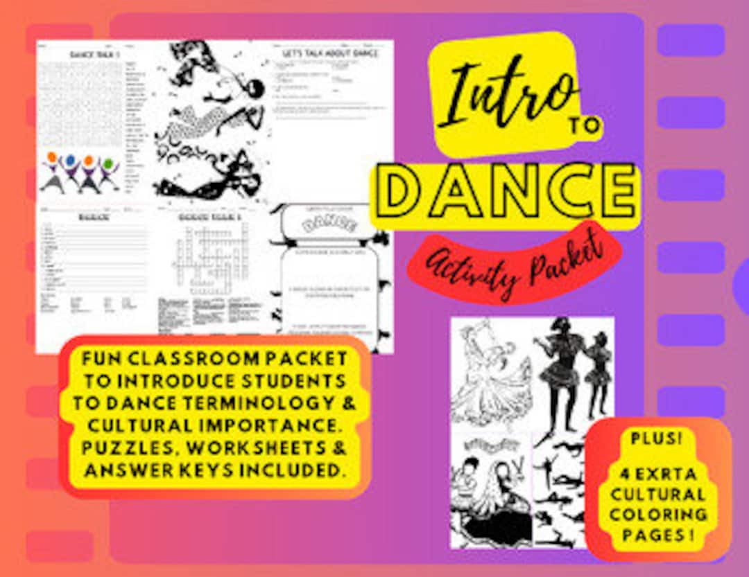 Dance Culture Activity Packet Featuring Puzzles/ Vocab/ Coloring & More ...