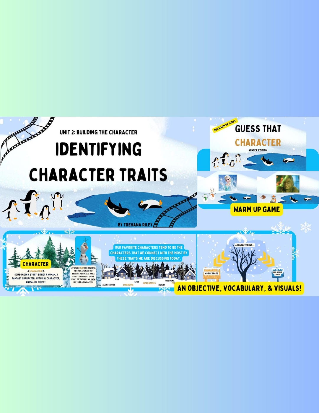 Identifying Character Traits Lesson: Winter Animated Presentation ...