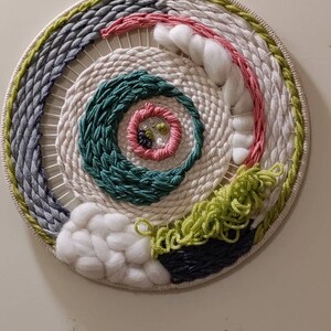 Round Woven Wall Hanging: Contemporary Fiber Art, Loom Weaving - Etsy