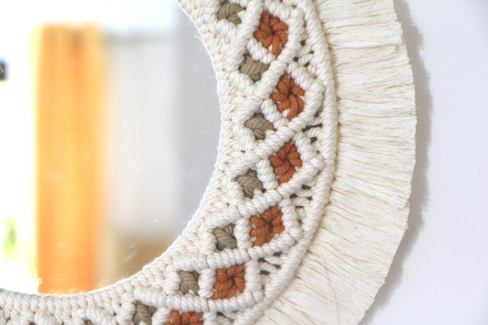 Boho Macrame Mirror | Boho Wall Mirror | Woven Wall Decor | Macraweave ...