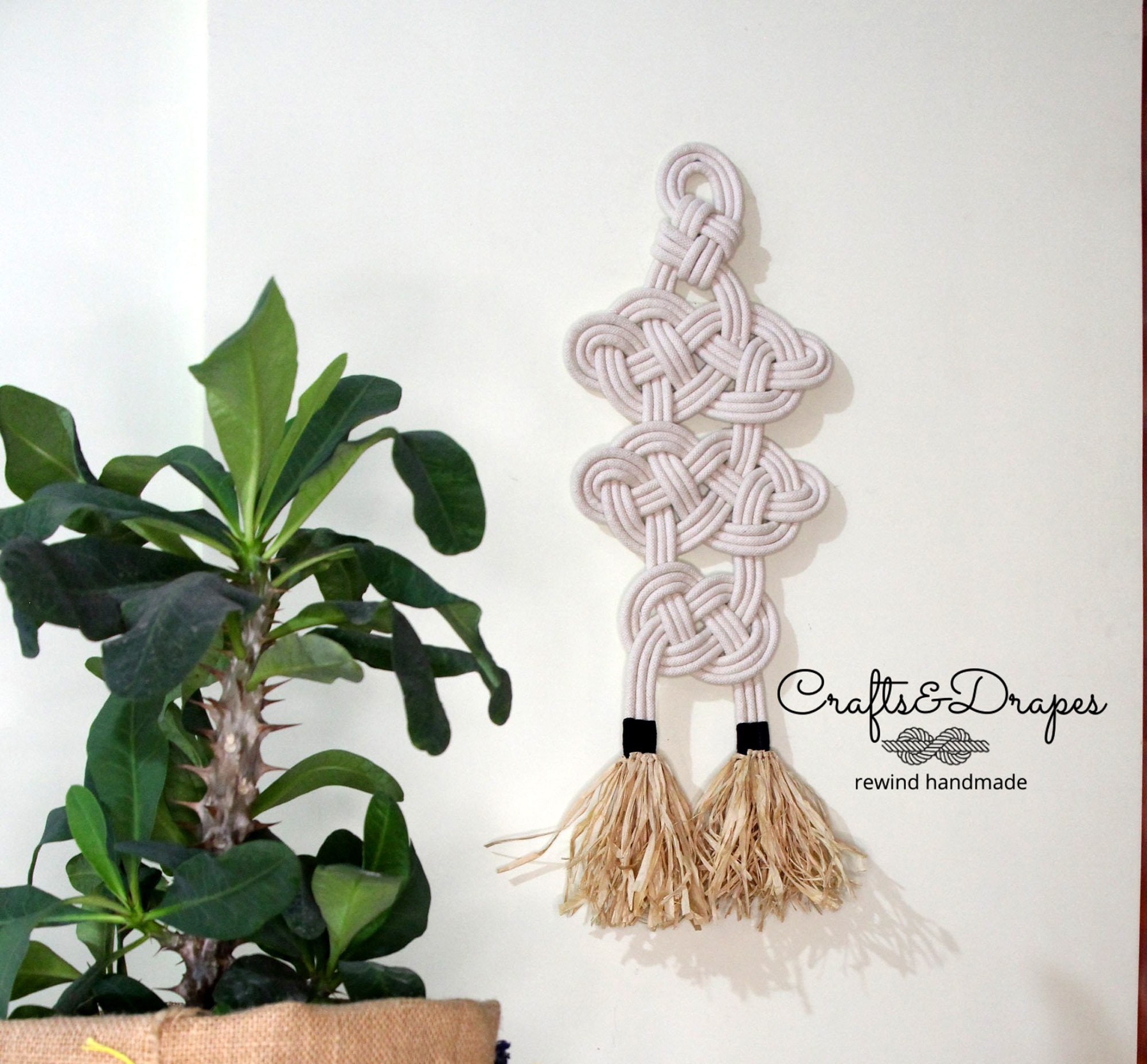 Large Celtic Knot Rope Art Wall Decor Scandi Wall Art Raffia - Etsy