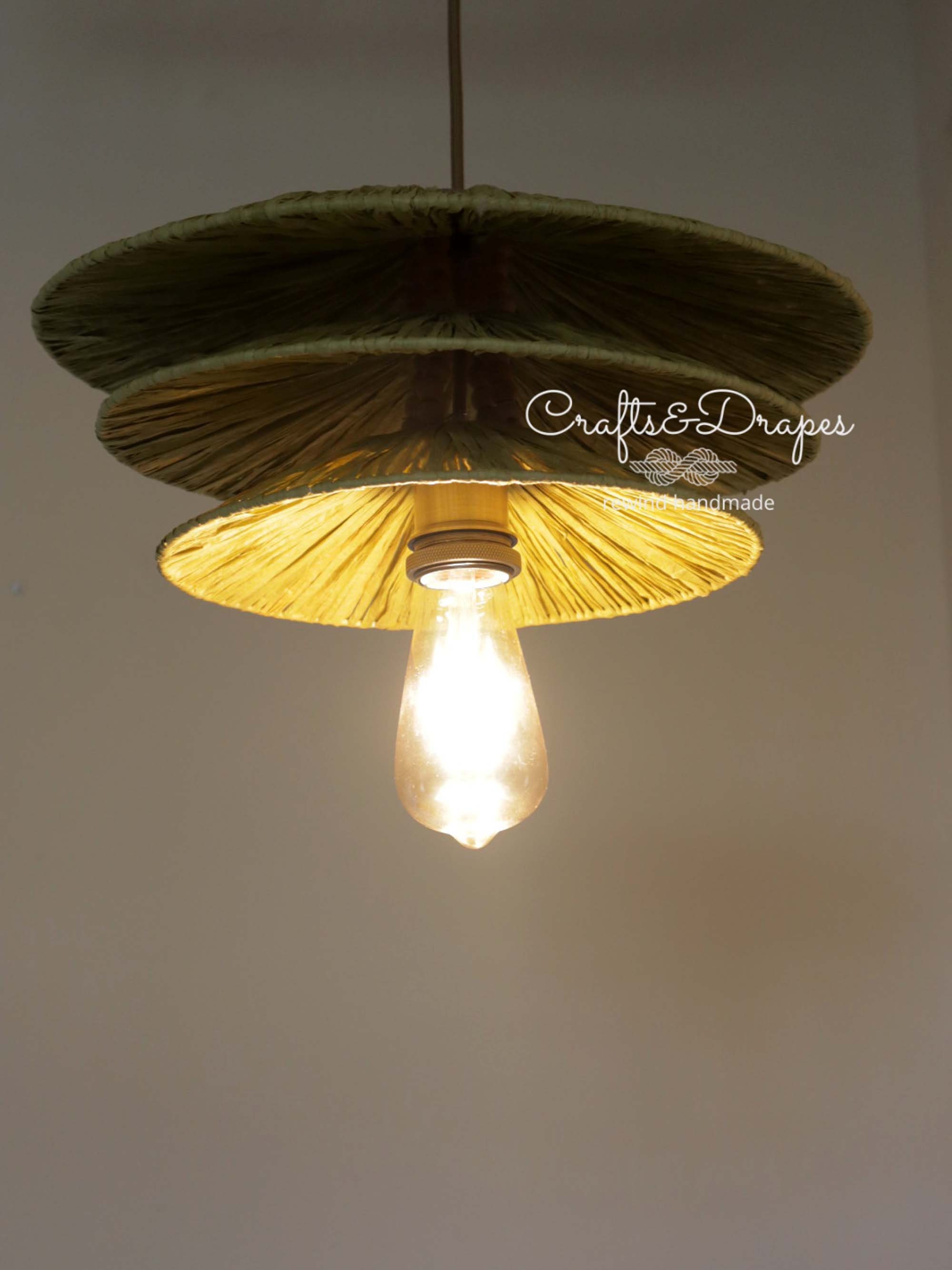 Boho Rafia Pendant Light | Handwoven Boho Rafia Chandelier | Raffia ...