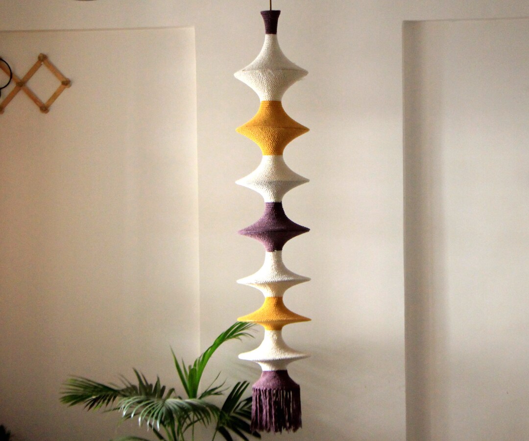 Modern Crochet Lights Crochet Fisherman Lampshade Boho - Etsy Australia