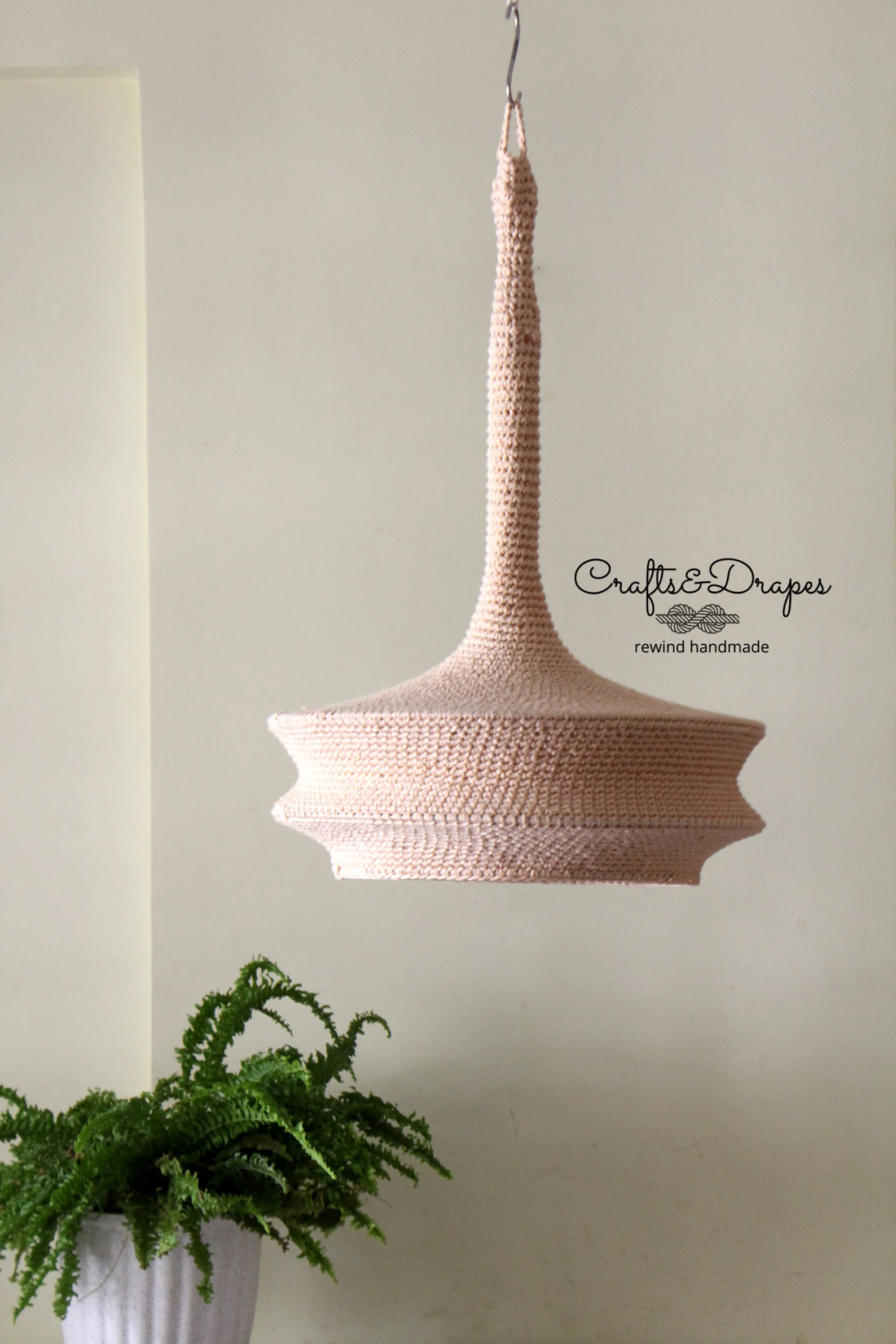 Modern Crochet Lamp Boho Light Pendant Rustic Lampshade - Etsy