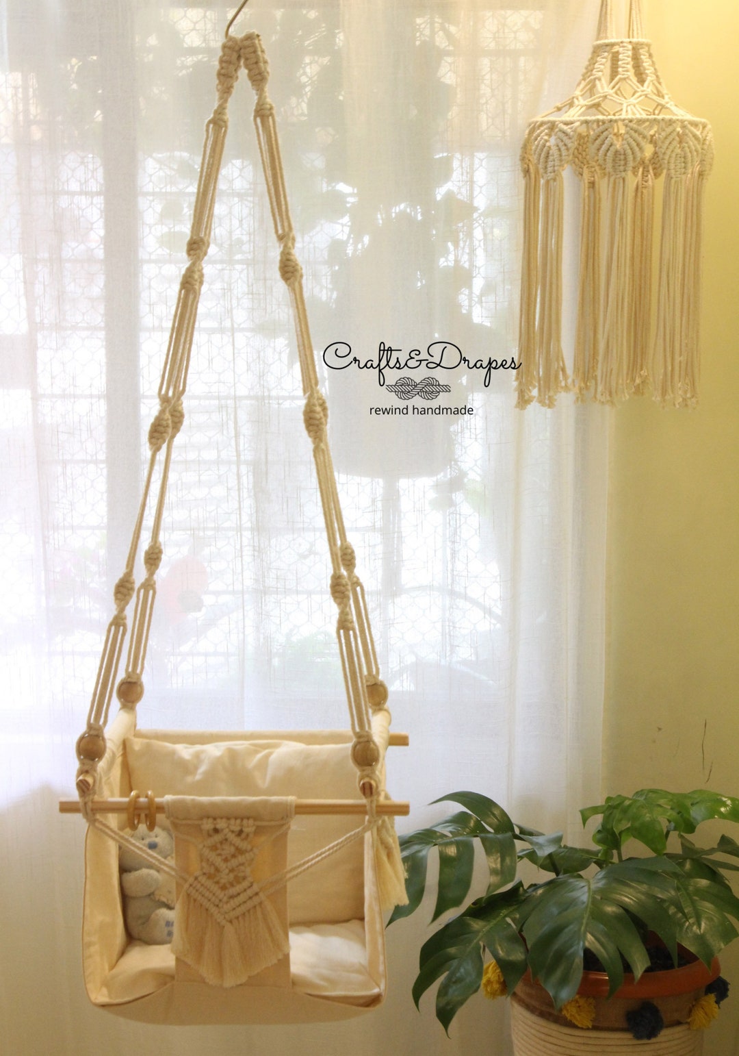 Boho Macrame Swing Handmade Swing Chair Indoor Swing Hammock Chair Boho ...