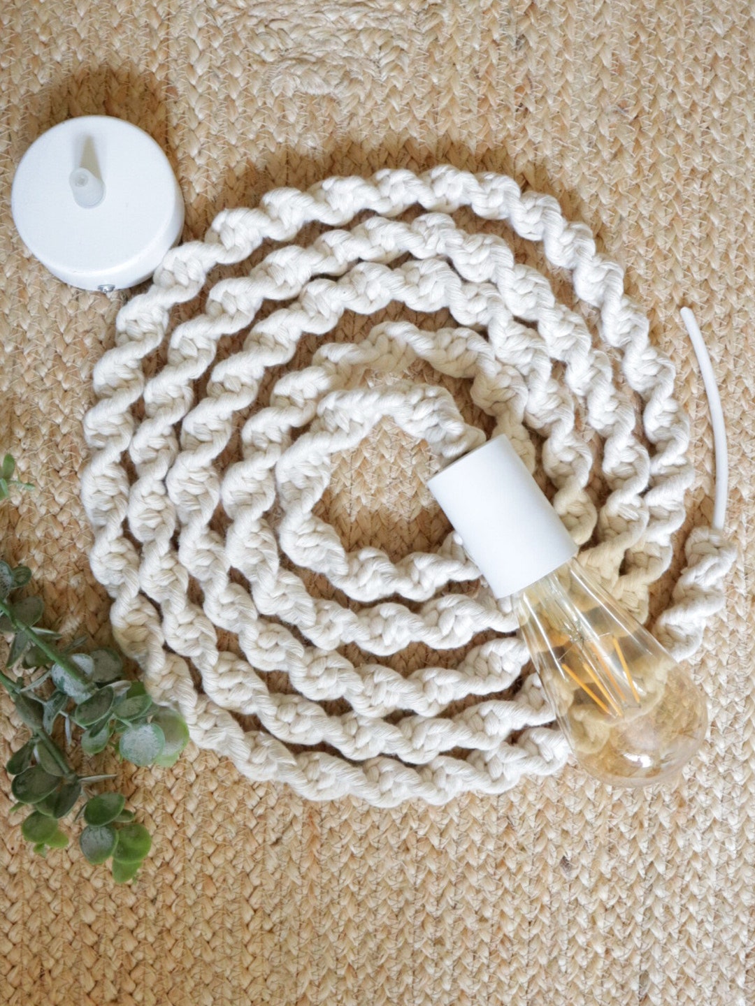 Boho Rope Light | Boho Ceiling Pendant | Macrame Lamp | Swag Light ...