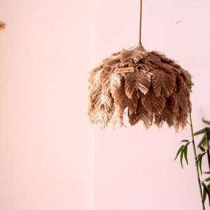 Boho Jute Pendant Light | Handmade Jute Lampshade | Macrame Chandelier ...