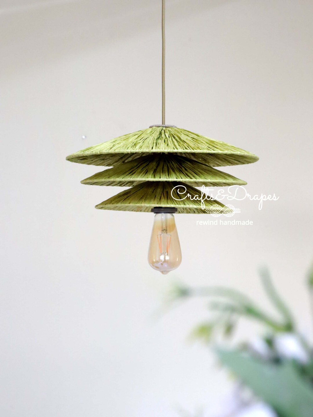 Boho Raffia Pendant Light Handwoven Boho Raffia Chandelier Raffia ...