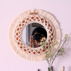 Boho Macrame Mirror | Boho Wall Mirror | Woven Wall Decor | Macraweave ...