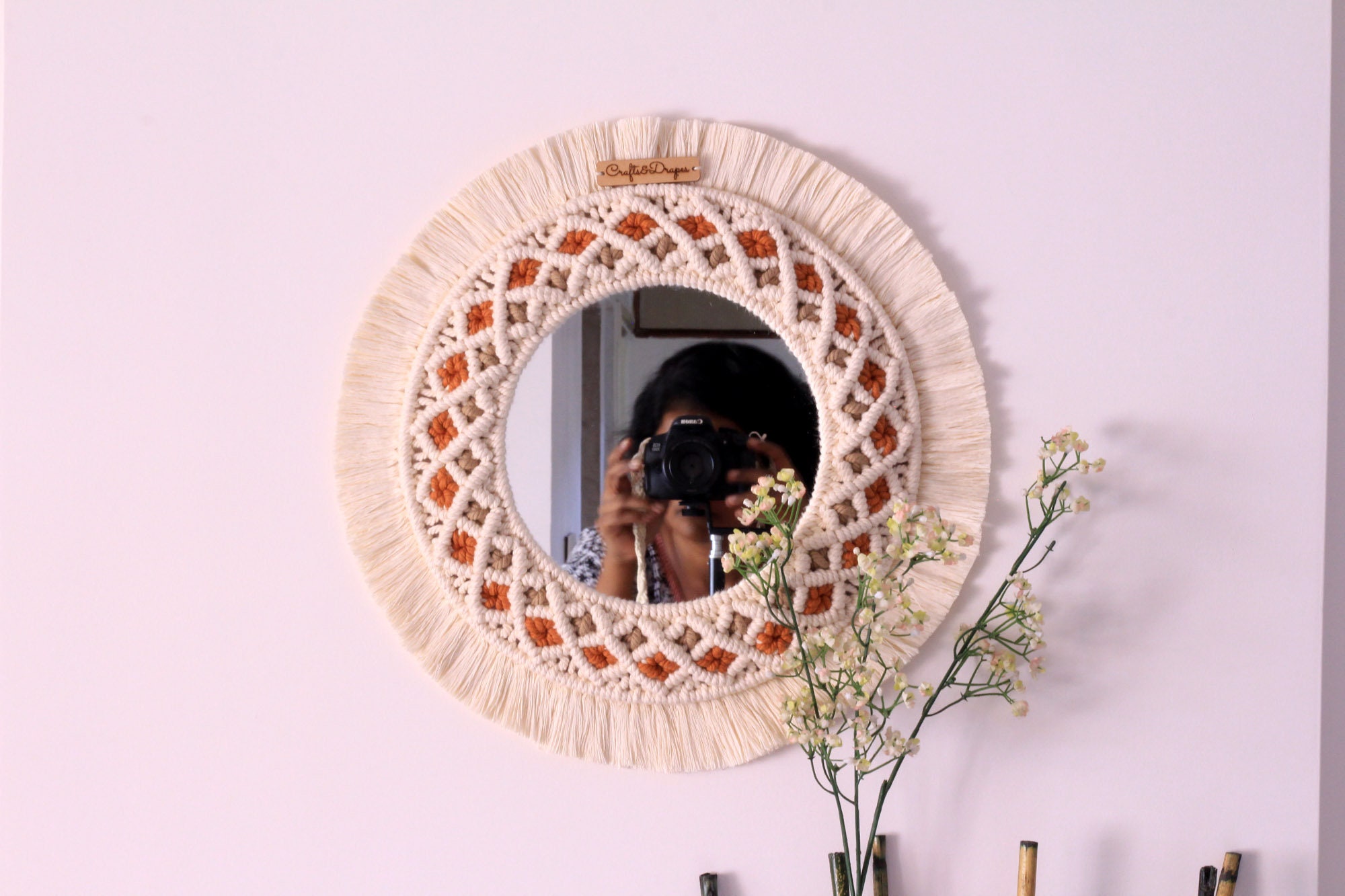 Boho Macrame Mirror Boho Wall Mirror Woven Wall Decor - Etsy