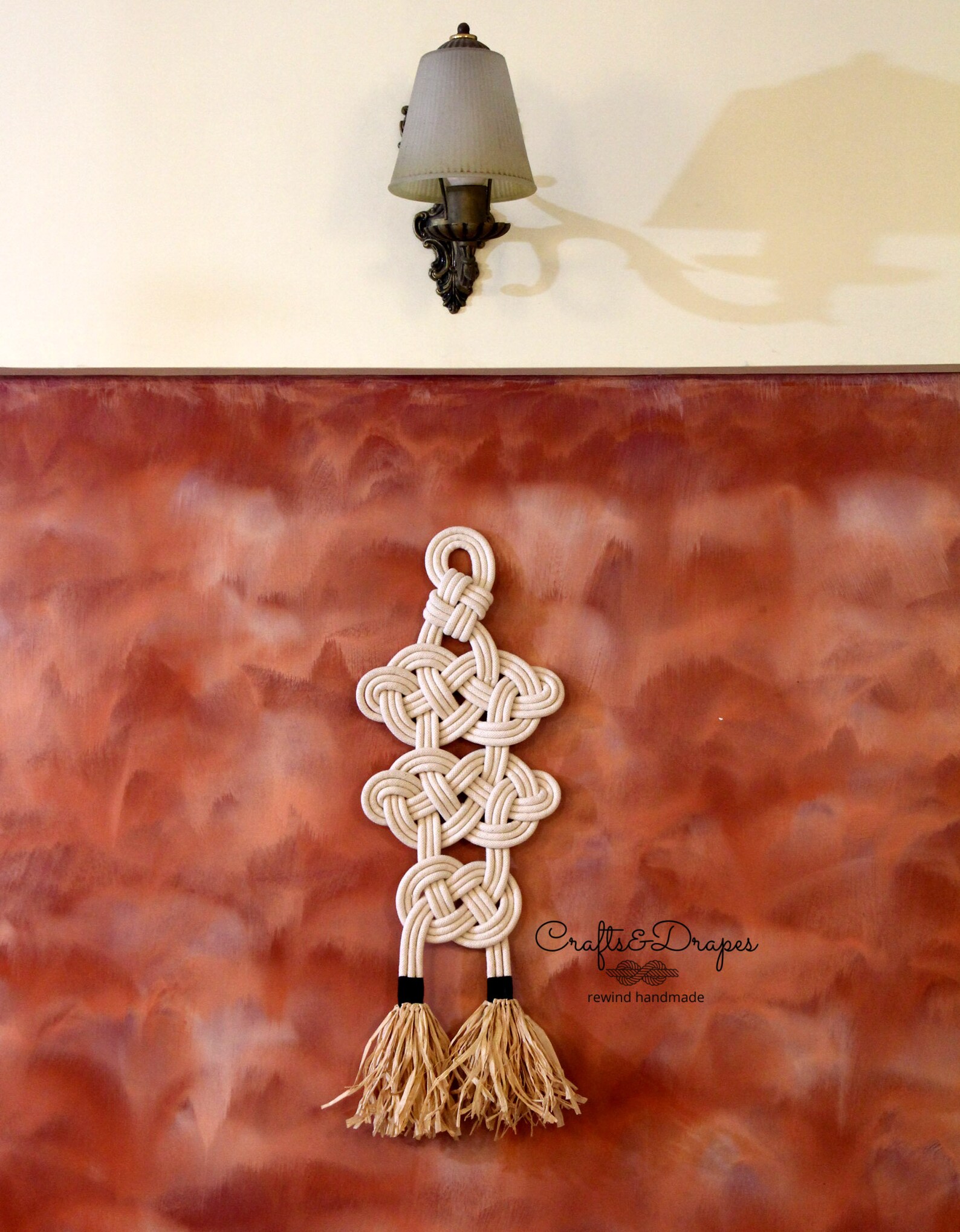 Large Celtic Knot Rope Art Wall Decor Scandi Wall Art Raffia - Etsy
