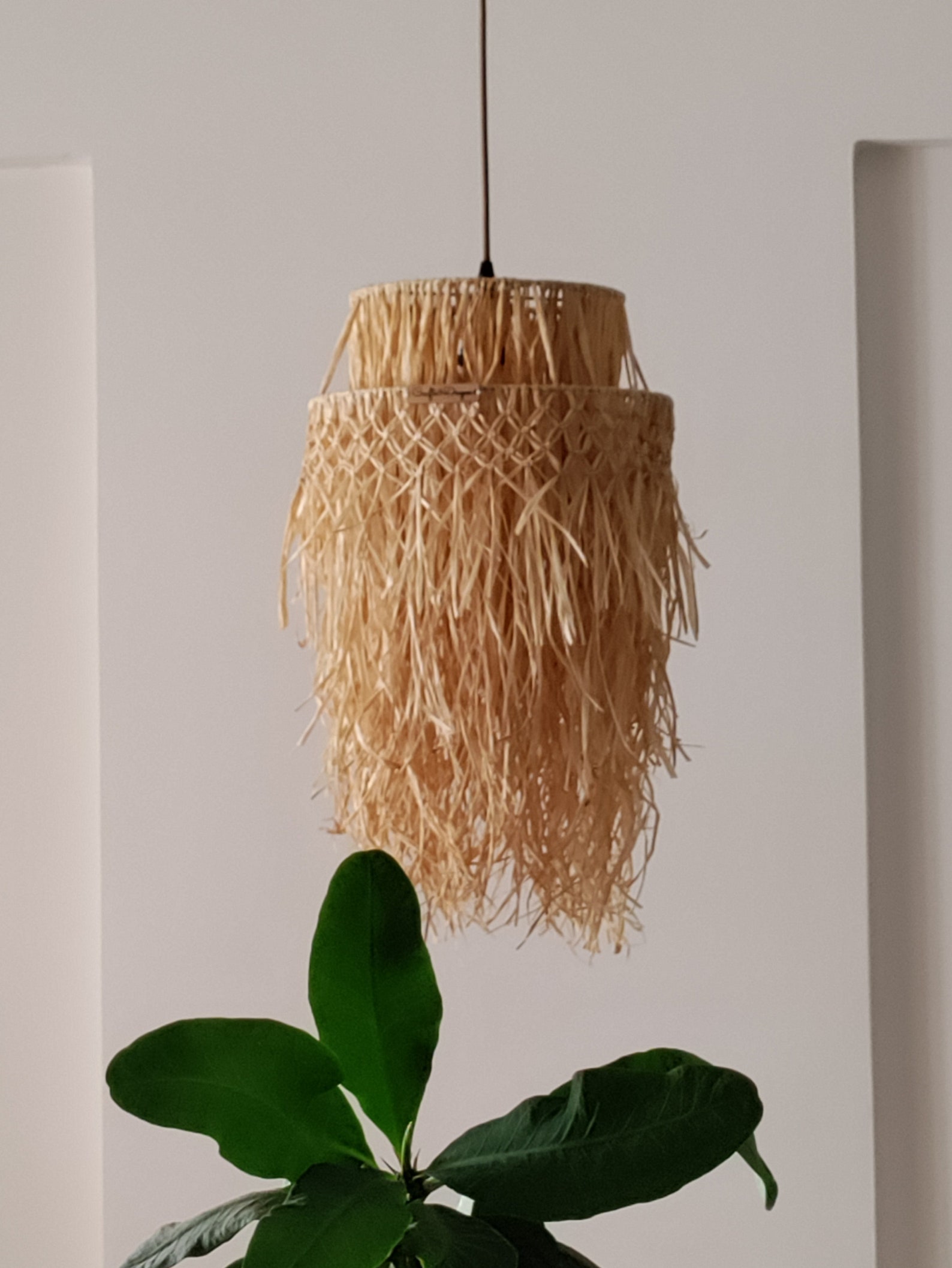 Boho Macrame Lampshade Rustic Raffia Lampshade Ceiling - Etsy