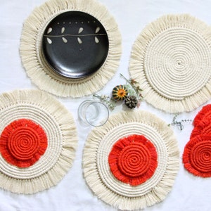 Large Macrame Placemat | Macrame Plant Mat | Macrame Pot Holder ...