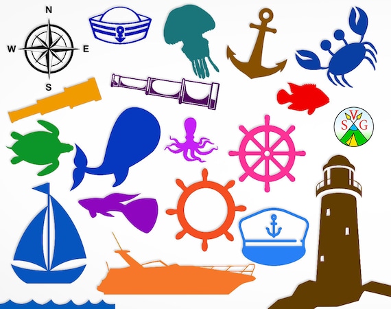 Clip Art Nautical Clipart Nautical Silhouette Sailor Clip Art Sea ...