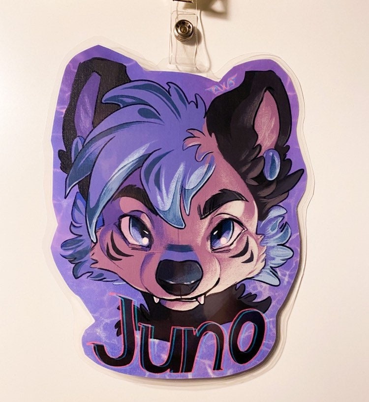 Custom Furry Convention Badge Cutout Sketch Style | Etsy