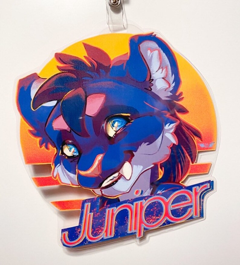 Custom Furry Convention Badge Cutout Sketch Style | Etsy