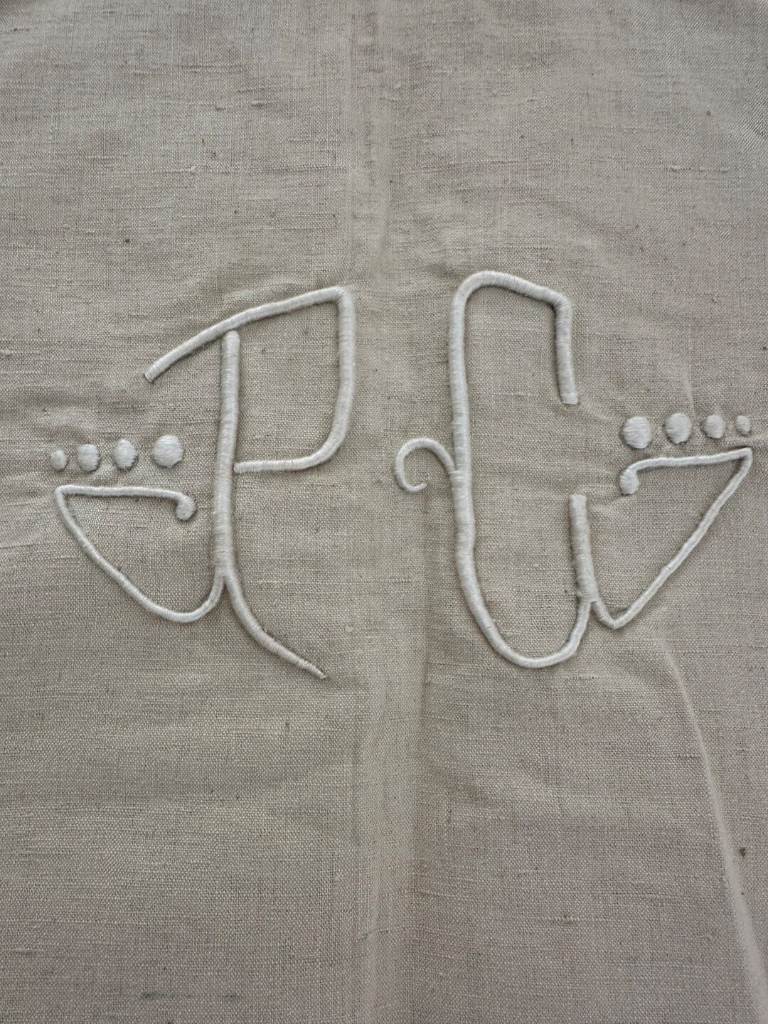 SALE Antique French Linen Altar Cloth, Sheet, Coverlet Monogrammed RARE ...