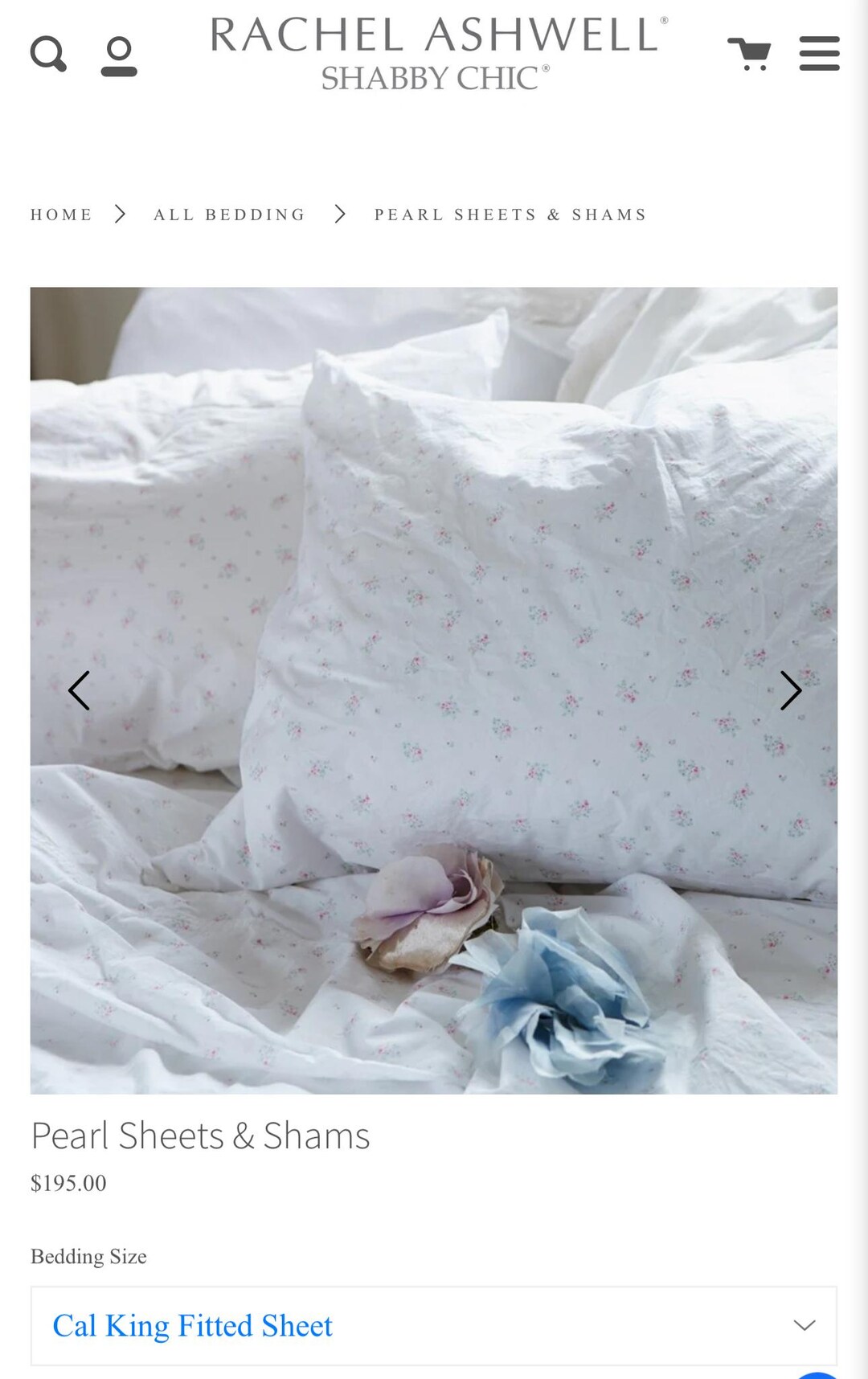 Rachel Ashwell Shabby Chic "pearl" Poplin CA King Fitted Sheet ~ NEW ...