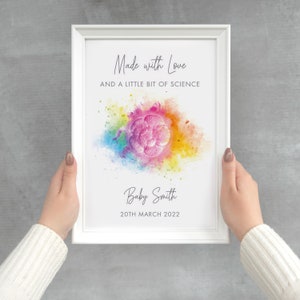 IVF Keepsake Gift, Personalised Embryo Print, Made With Love and a ...