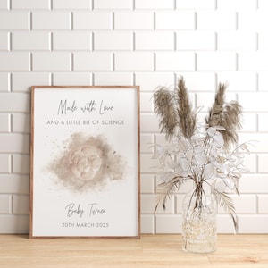 IVF Keepsake Gift, Personalised Embryo Print, Made With Love and a ...