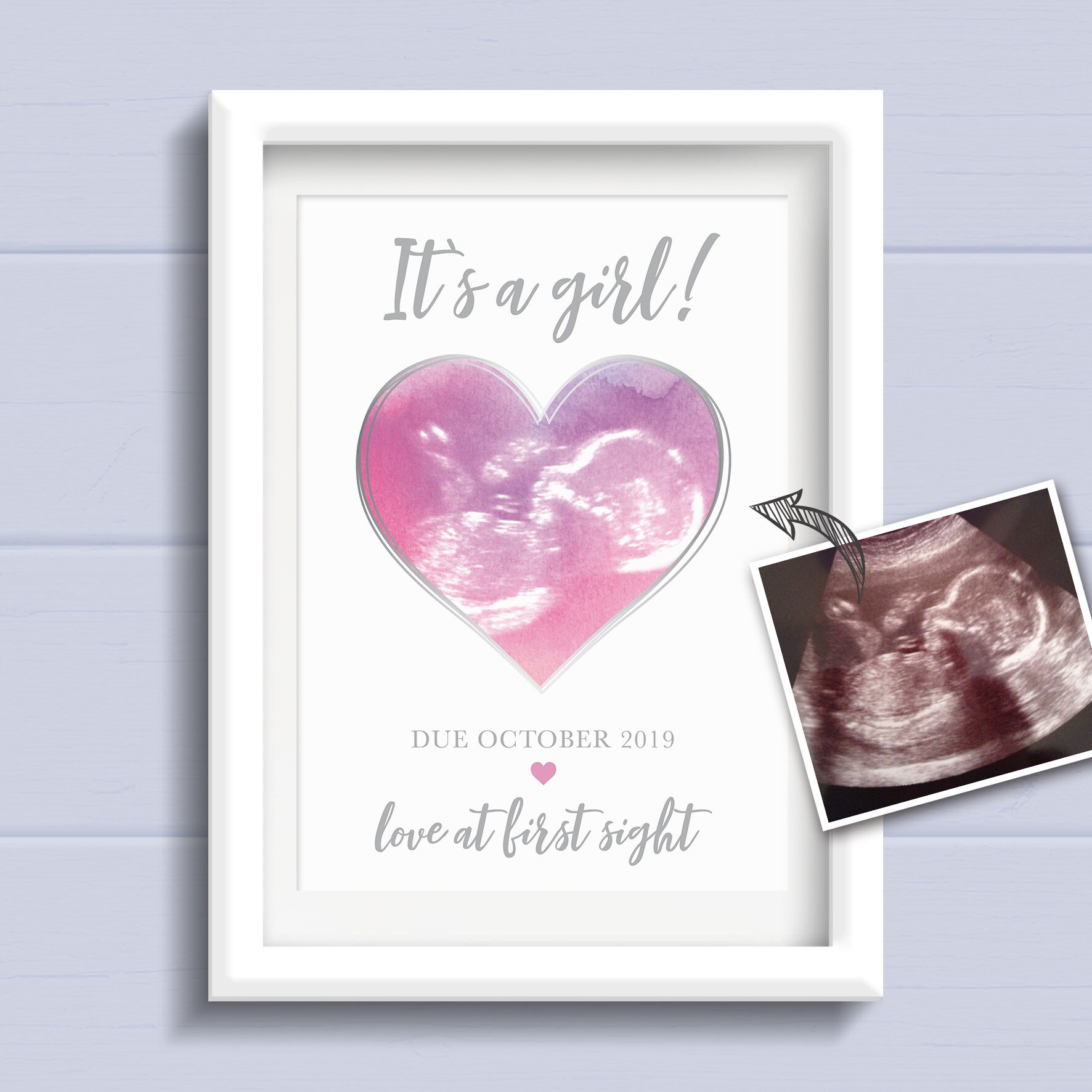 Personalised Watercolour Baby Scan Print. Baby Brunch Gift for - Etsy.de