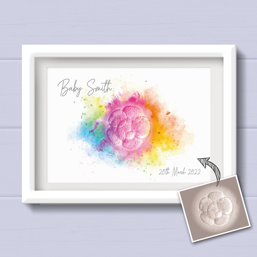 Rainbow Watercolour IVF Embryo Art Print. Nursery Art Decor ...