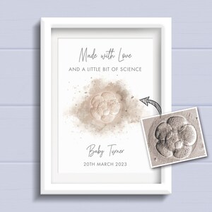 IVF Keepsake Gift, Personalised Embryo Print, Made With Love and a ...
