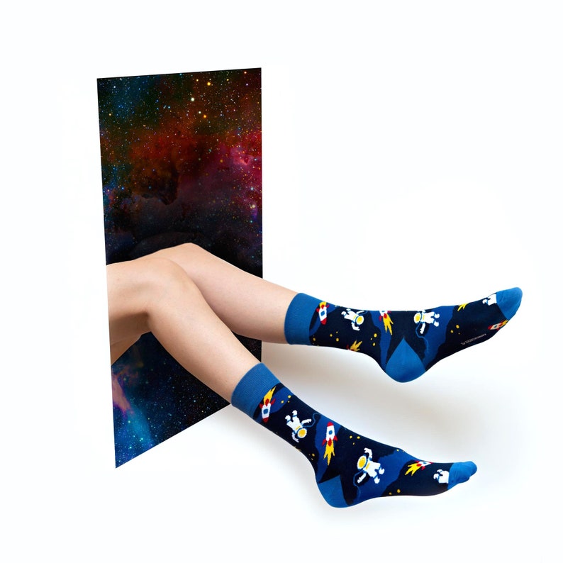 Spaceman Socks Spaceship Socks Astronaut Socks Space - Etsy