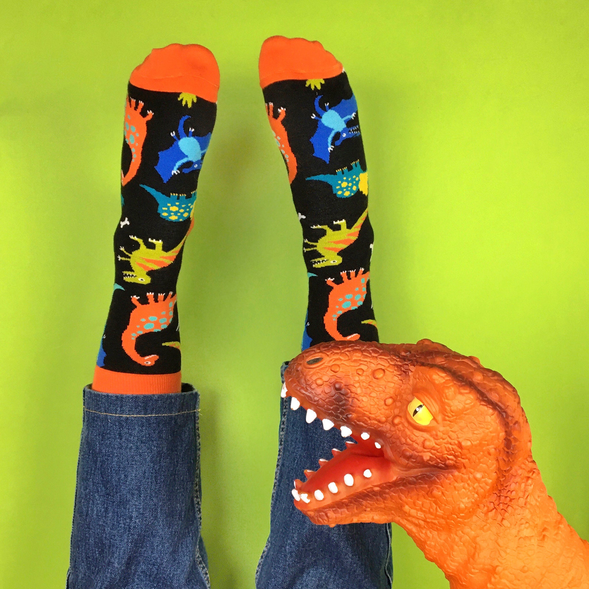 Dino Socks Dinosaur Socks T-rex Socks Fun Socks - Etsy