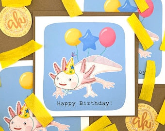 Axolotl Birthday Card - Etsy