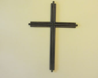 Handmade .distressed Wood . With a Welded Rebar Cross. Will Make a ...
