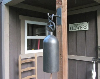 Rustic Gong, Cylinder Bell, Tank Bell, Farm Bell, Entry Bell, Yard Art ...