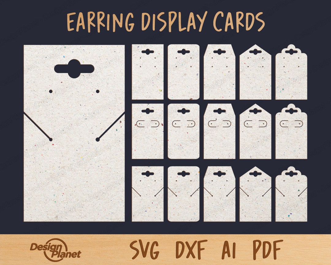 Earring Display SVG, Earring Display Card Template SVG, Jewelry Display ...