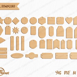 Tag Template SVG Bundle: Laser Cut Tag Shapes (digital Download) - Etsy