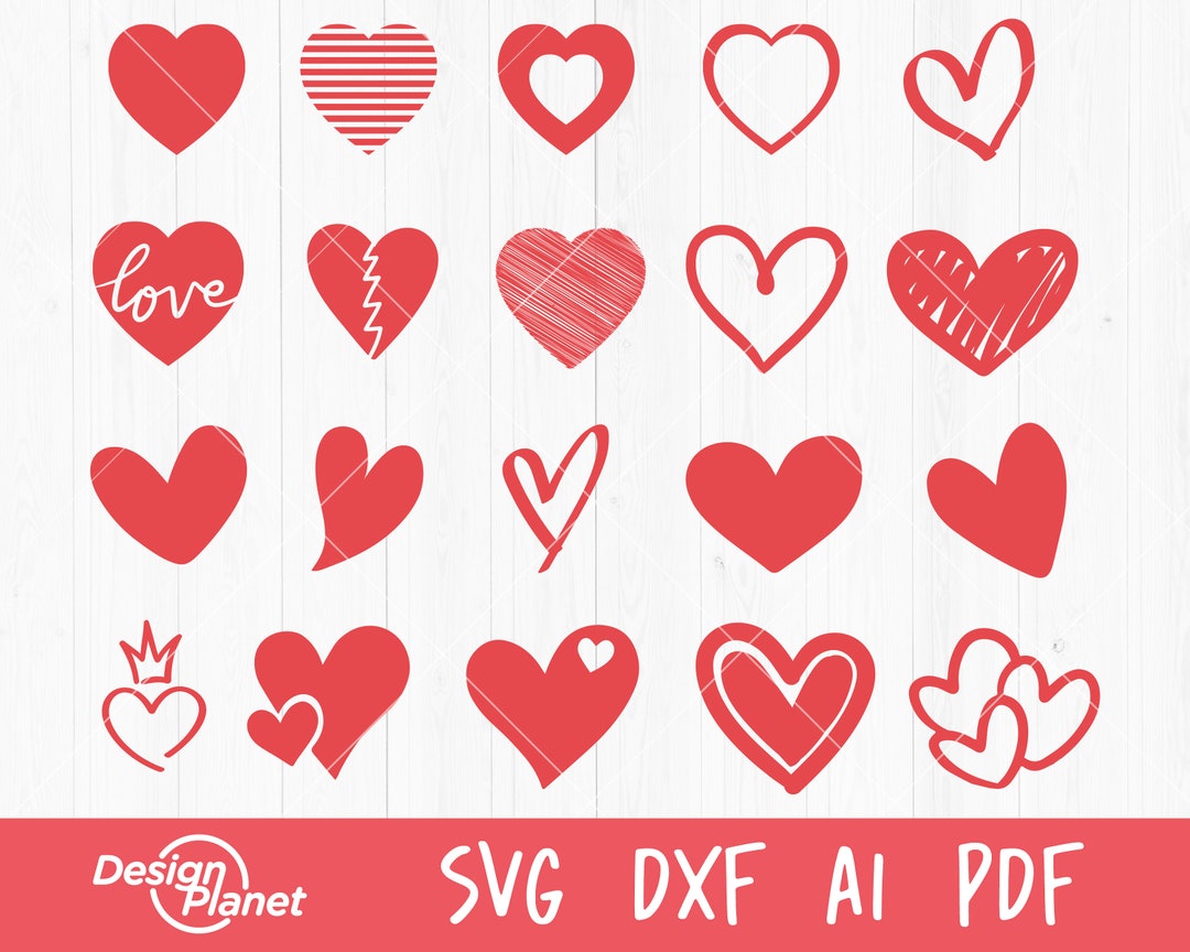 Heart Bundle SVG, Heart Vector, Hearts Clipart Heart Cut Files, Cricut ...
