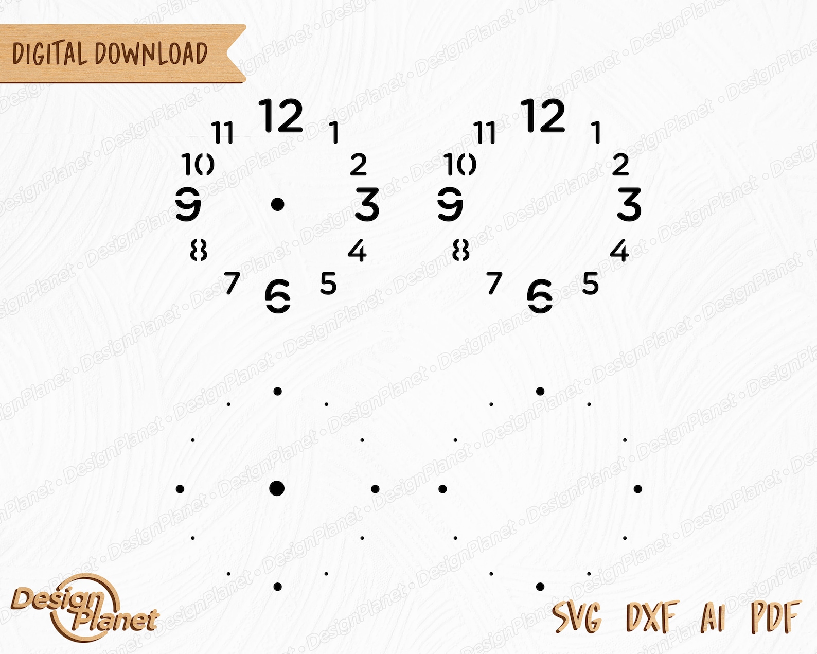 Clock Face Stencil SVG: Laser Cut, Cricut Ready (digital Download ...
