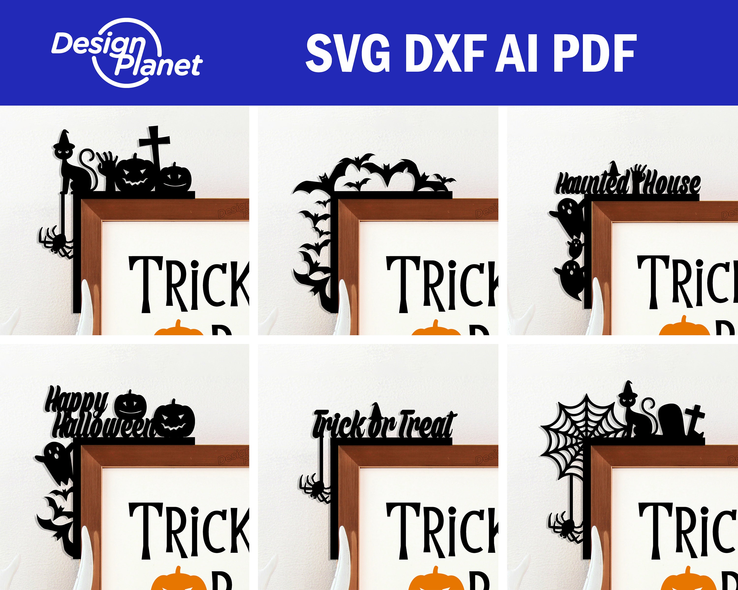 Halloween Frame Trim SVG Bundle Halloween Frame Decor - Etsy