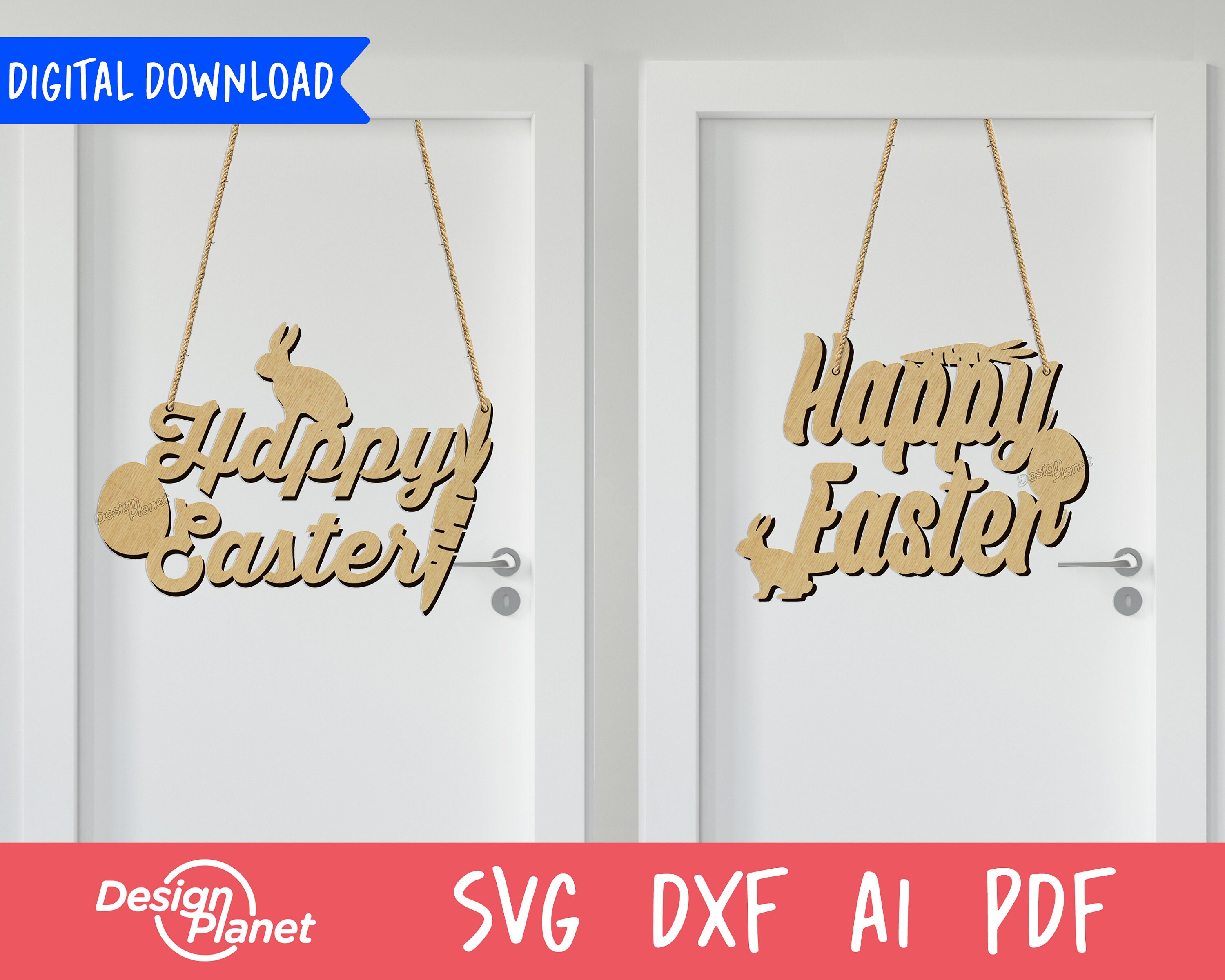 Easter Sign SVG for Laser Cut Easter Door Hanger SVG Easter - Etsy