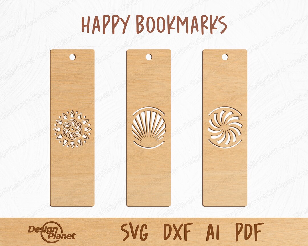 Happy Bookmark SVG, Bookmark Laser Cut File - Etsy