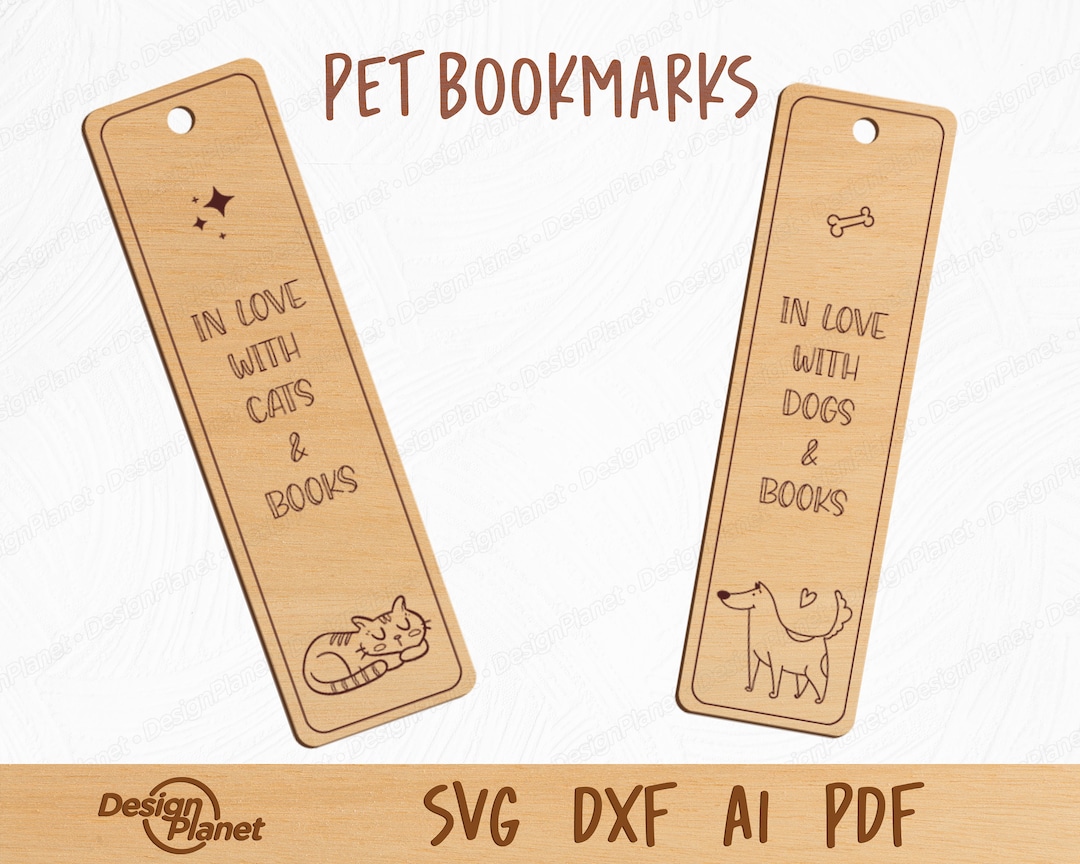 Pet Bookmark: Dog & Cat Reading SVG (digital File) - Etsy