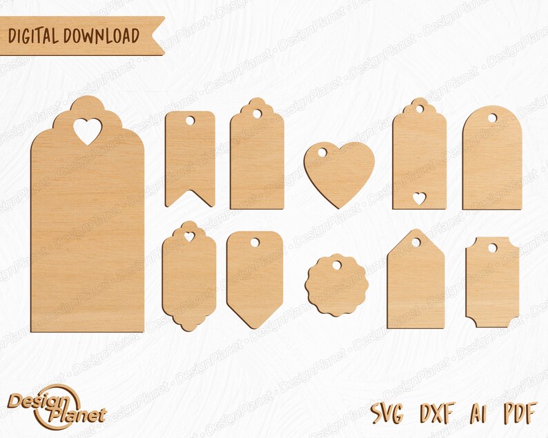 Gift Tag SVG Gift Label SVG Tag Template Shapes - Etsy